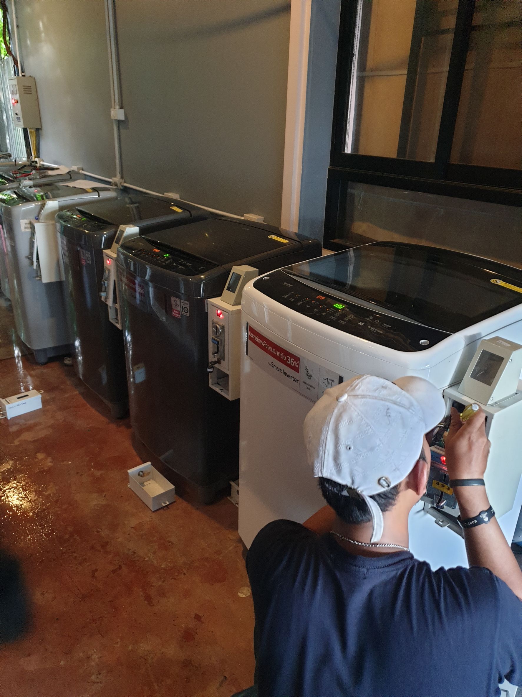 เครื่องซักผ้าหยอดเหรียญ QR Code กล่องQRCode NP WASH